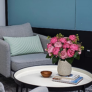 XONOR 4 Packs Artificial Peony Silk Flowers Fake Glorious Flower Bouquets for Wedding Party Bridal Home Decoration