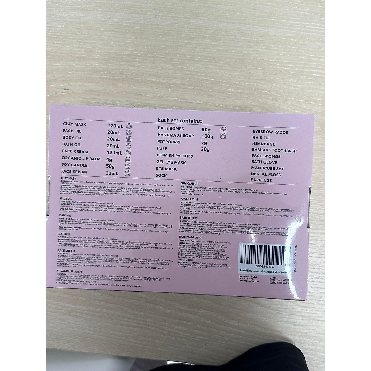 Facial Skin Care Set & Spa Kit - Mothers Day Gift Ideas, Self-care Relaxation Gifts, Skin Care Collection with Essential Oils, Hyaluronic Acid, Vitamin E. (Lavender)