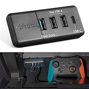 Klutchtech 2021 2022 2023 2024 Model 3/Y Glove Box USB Hub, 4-in-1 USB Hub Glove Box Dash Cam Flash Drive Docking Station Compatible with Model Y Model 3 Accessories -Convex