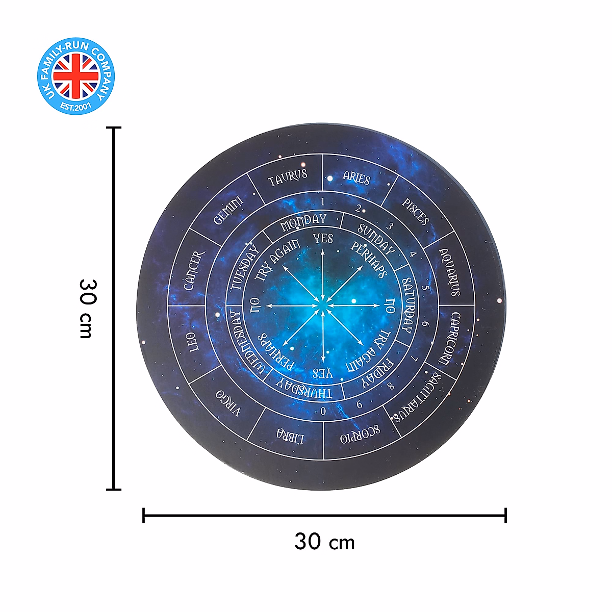 Round Astrology Pendulum Board - Perfect for Reiki, Dowsing, Divination Readings