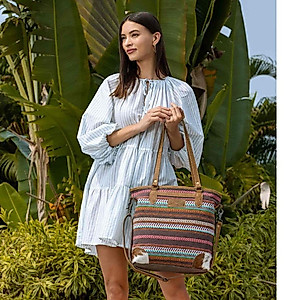 Myra Bag Braided Shoulder Bag Upcycled Cotton & Leather S-2820