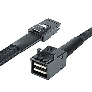 2 Pack 12G Internal Mini SAS HD SFF-8643 to SFF-8087(36Pin) Cable, 0.5m Internal Mini SAS to Mini SAS Cable, 36 Pin, with Sideband, 100 Ohm, Flexible, Support RAID, PCIE Controller, 0.5-Meter(1.6ft)