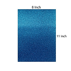 YZH Crafts Glitter Cardstock Paper,No-Shed Shimmer Glitter Paper,10 Sheets, DIY Party Deco, 8 Inch X 12 Inch, A4 Size (Royal Blue)