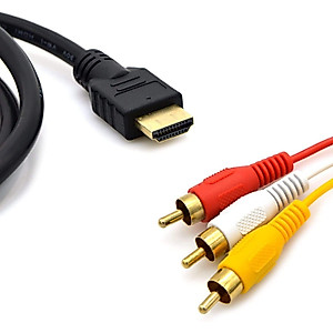 Chenduomi HDMI to RCA TV Cable HDMI Male to 3 RCA Male av Cable Video Audio Component Converter Adapter 1080P Cable for HDTV Black 5ft/1.5m