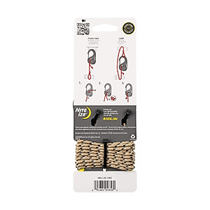 Nite Ize NCJ-25-2R3 CamJam Tie Down Rope Tightener with Carabiner Clip, 2-pack With Cord, Black, 2 Count