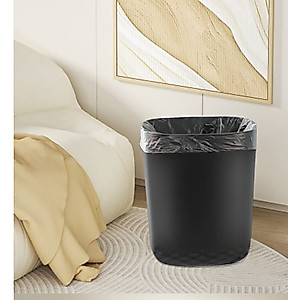 Feisco Small Trash Can for Bathroom with 60 Counts of Trash Bags,2.4 Gallon Bathroom Trash Can Wastebasket Garbage Container Bin for Bathroom Bedroom Kitchen Office (2, Black)