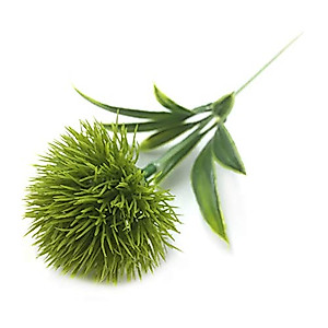 Yalulu 10 Pcs Dandelion Artificial Flowers Plants Bouquet Plastic Flower for Home Decor, Wedding, Garden Decoration (Green)