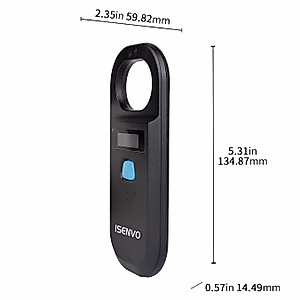 ISENVO Pet Microchip Scanner Rechargeable RFID EMID Micro Chip Reader Scanner 134.2kHz 125kHz 15 Digits Pet Chip ID Scanner for Animal/Pets/Pigs/Dogs/Cats (190A)