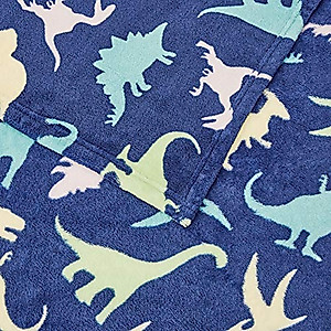 Amazon Basics Kids Dinosaur Squad Patterned Throw Blanket with Stuffed Animal Dinosaur