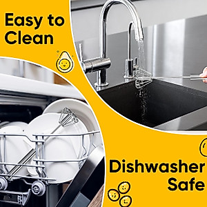 OOKUU Stainless Steel Egg Whisk, Whizzy Whisk, Semi Automatic Whisk Blender for Home - Versatile Tool for Egg Beater, Hand Push Whisk Blender, for Blending, Whisking, Beating & Stirring (12in)