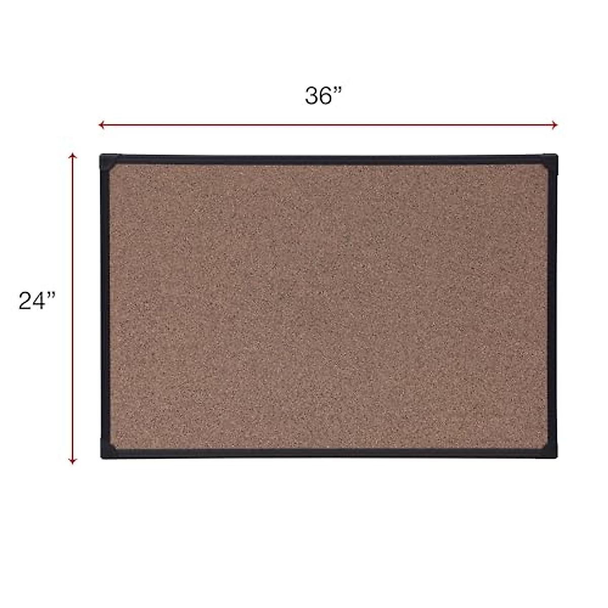 Universal UNV43022 36 in. x 24 in. Tech Cork Board - Black Plastic Frame