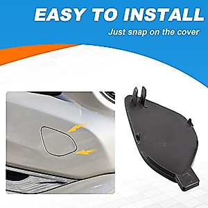 Front Bumper Tow Hook Cover Towing Eye Cap Fit for Volvo S60 S60L V60 2014 2015 2016 2017 2018 39820294 31323839 (White, Right Passenger Side) Xinpinsai