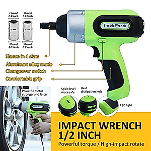Simtamy Electric Car Jack Kit 5 Ton 12V Hydraulic Jack with Electric Impact Wrench and Tire Inflator, Portable Emergency Car Lift Tire Change Tools