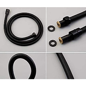 ifgswopq Bidet Spray Set, Toilet Bidet Set Black Brass Hot Cold Bathroom Toilet Shower Blow fed Spray Gun Nozzle Bidet Faucet Bathroom,A