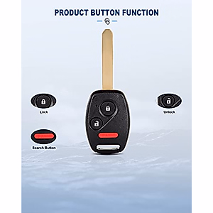 ECCPP Replacement Uncut 433MHz Keyless Entry Remote Key Fob fit for 2005-2008 Honda Pilot CWTWB1U545 (Pack of 1)