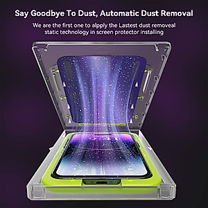 WSKEN for iPhone 14 Pro Max Privacy Screen Protector, [Auto-Dust Removal] 28 Degree Anti Spy Anti-Blue Light 2.5D Full Coverage HD Tempered Glass Film with Dust Clean Easy Installing House,2 Pack