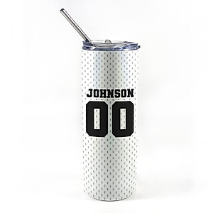 Football Mom – Personalize with Name & Number - One 20 oz Iridescent Stainless Steel Travel Tumbler with Straw – Double Wall Vacuum Insulation– Keep Beverages Cold Up to 18 Hours or Hot 6 Hours