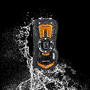 Ricoh WG-70 Black Waterproof Digital Camera 16MP (Orange) (Intenational Model)