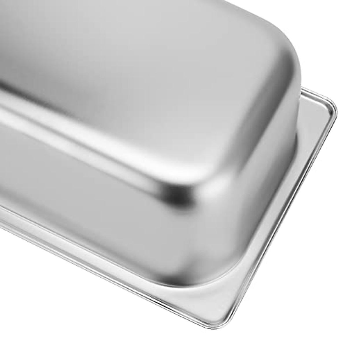 SINJEUN 8 Pack 1/3 Size x 4 Inch Deep Hotel Pan, Commercial Stainless Steel Pan Steam Pan for Restaurant, Hotel, Catering, Silver