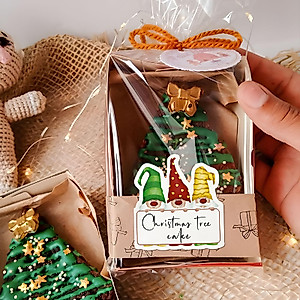 120pcs Christmas Gift Tags Stickers Adhesive Blank Gift Labels Name Tag Stickers for Presents Wrap Cute Santa Penguin Snowman Elk Gnome Design