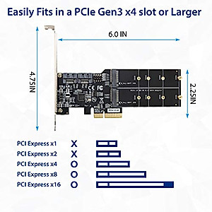 IO CREST 2 M.2 B Key and 2 Port SATA III PCIe 3.0 x4 Non-RAID Expansion Card Asmedia ASM1164
