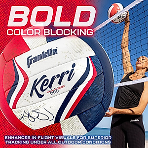 Franklin Sports Kerri Walsh Official Beach Volleyball - USA Colors Beach Volleyball - Official Size + Weight - Authentic Match Volleyball - Pump + Needle