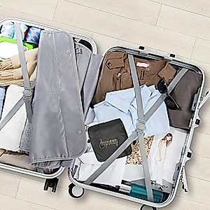 JIANWEI 2pcs Travel Laundry Bag, Expandable Laundry Bag with Drawstring, Small Dirty Clothes Bags, Laundry Basket Clothes Hamper for Traveling(Black)