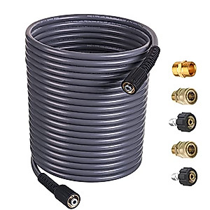 RIDGE WASHER Pressure Washer Hose 50 FT, 1/4 Inch Pressure Washer Hose for Most Brands, with M22 14mm Fitting, 3600 PSI