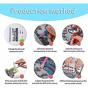 KYOQFVN Halloween Diamond Painting Kits for Adults,5D Full Round Diamond Halloween Clown Diamond Art Kit, Large Dots Diamond Painting for Beginners, DIY Beads for Home Wall Decor, 27.5" x 15"