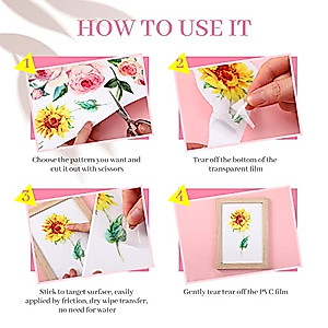 6 Sheets Spring Flowers Rub on Transfers Vintage Rose for Furniture Bird Flower Rub on Decals Wood Crafts DIY Arts Large Transfer 16 x 12 Inches(Flower Style)