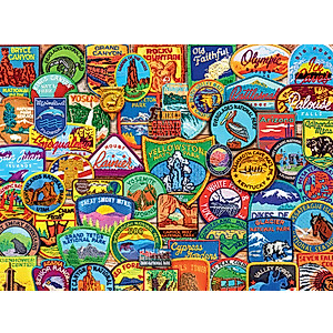 Buffalo Games - Lewis T. Johnson - National Park Patches - 1000 Piece Jigsaw Puzzle for Adults -Challenging Puzzle Perfect for Game Nights - Finished Size is 26.75 x 19.75