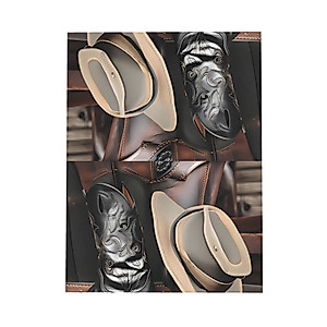 Cowboy Black Hat Western Boots Holiday Greeting Card, Encouragement Card For Loved Ones Or Loved Ones, Blank Inside Includes Envelope Gray