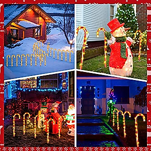 Zhengmy Pcs 21 Inch Christmas Cane Lights Christmas Pathway Markers Lights Christmas Outdoor Decorations Cane Lights with Stakes for Xmas Holiday Party Walkway Patio Garden Decor