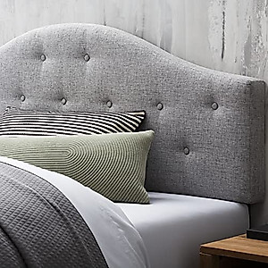 Edenbrook Legrand Upholstered Headboard for King Size Bed - Arched, Button-Tufted Headboard – Gray