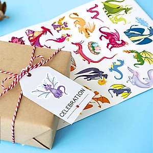 Dragon Stickers 530 Counts Cute Cartoon Dragon Adhesive Sticker for Water Bottles Art Toys Crafts Kids Boys Toddlers Invitations Envelopes Party Gifts Bags Decor