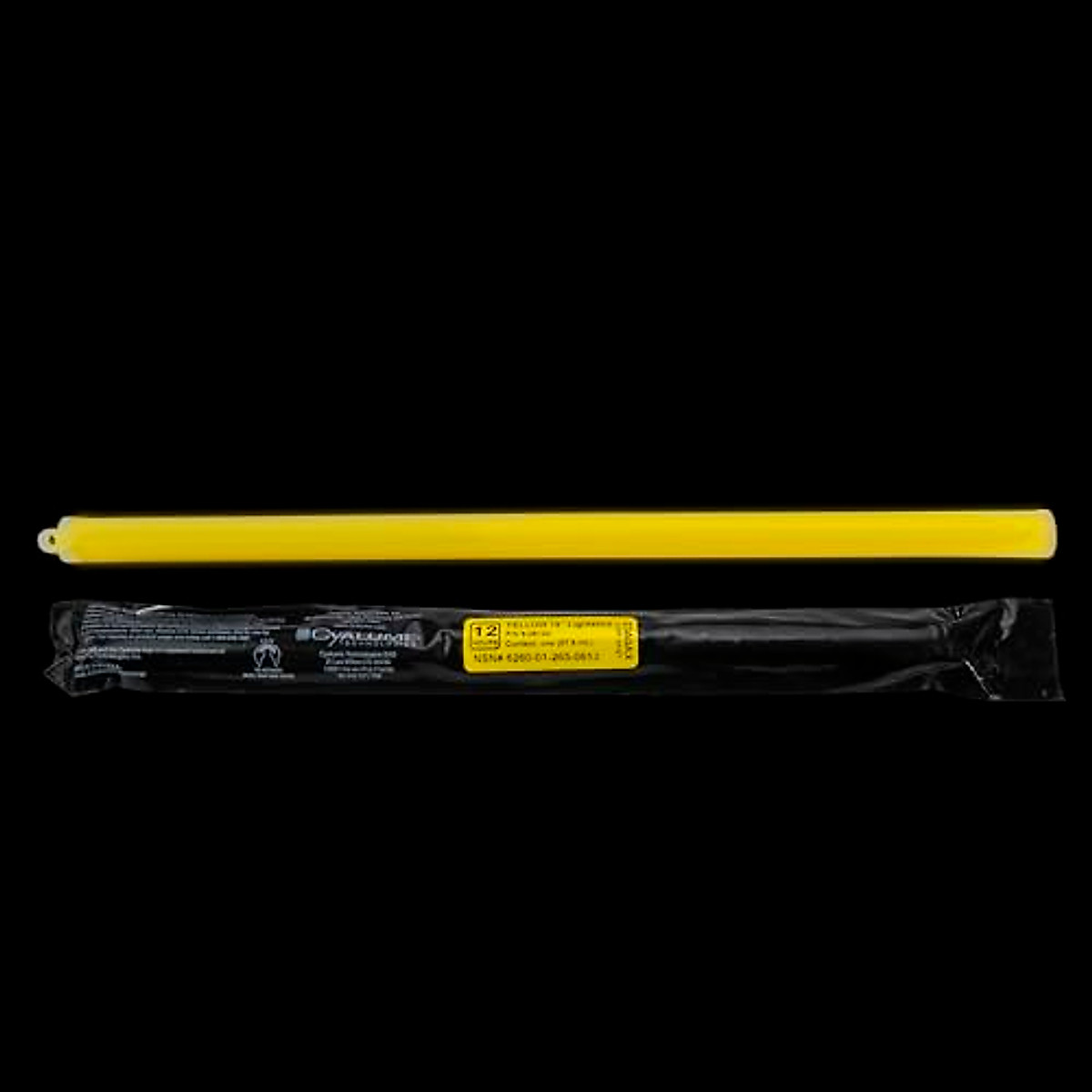 Cyalume Military Grade Yellow Glow Sticks - Premium Bright 6” ChemLight Emergency Glow Sticks with 8 Hour Duration (Bulk Pack of 10 Chem Lights)