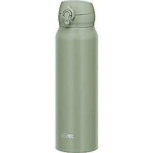 Thermos JNL-756 SMKKI Vacuum Insulated Portable Mug, 25.4 fl oz (750 ml), Smoked Khaki, Easy to Clean, Lightweight Type, One-Touch Opening, Stainless Steel Bottle, Hot and Cold