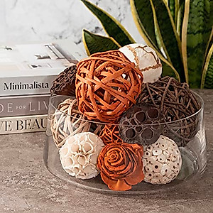 ANDALUCA Large Decorative Vase Filler Bag with Orbs, Balls (Sunset Orange)