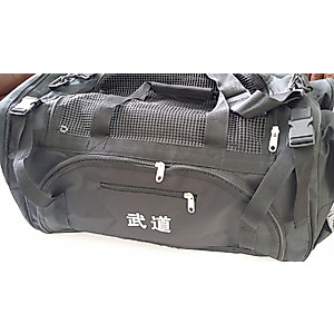 Martial Arts, Bag with Mesh Top/pocket 13"x27"x14" Boxing, MMA,Taekwondo Deluxe Equipment Bag, Black