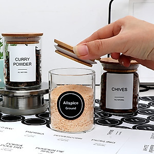 Encheng 4 OZ Glass Spice Jars with Lids Set of 30,Clear Glass Seasoning Container with Labels,100ML Mini Glass Jars with Bamboo Lids for Dry Food,Spice,Herb,Sugar,Salt.