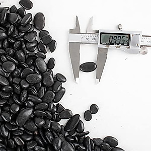 Black Pebbles for Plants 3lb Bulk Bag 1"- 1.5" Aquarium Gravel Decorative Polished Stone Natural River Rocks for Fish Tank…