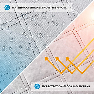 COOLTOP RV Windshield Cover for Class C Ford E450 1997-2020, RV Front Window Cover Motorhome Windshield Sunshade Cover with Mirror Cutouts