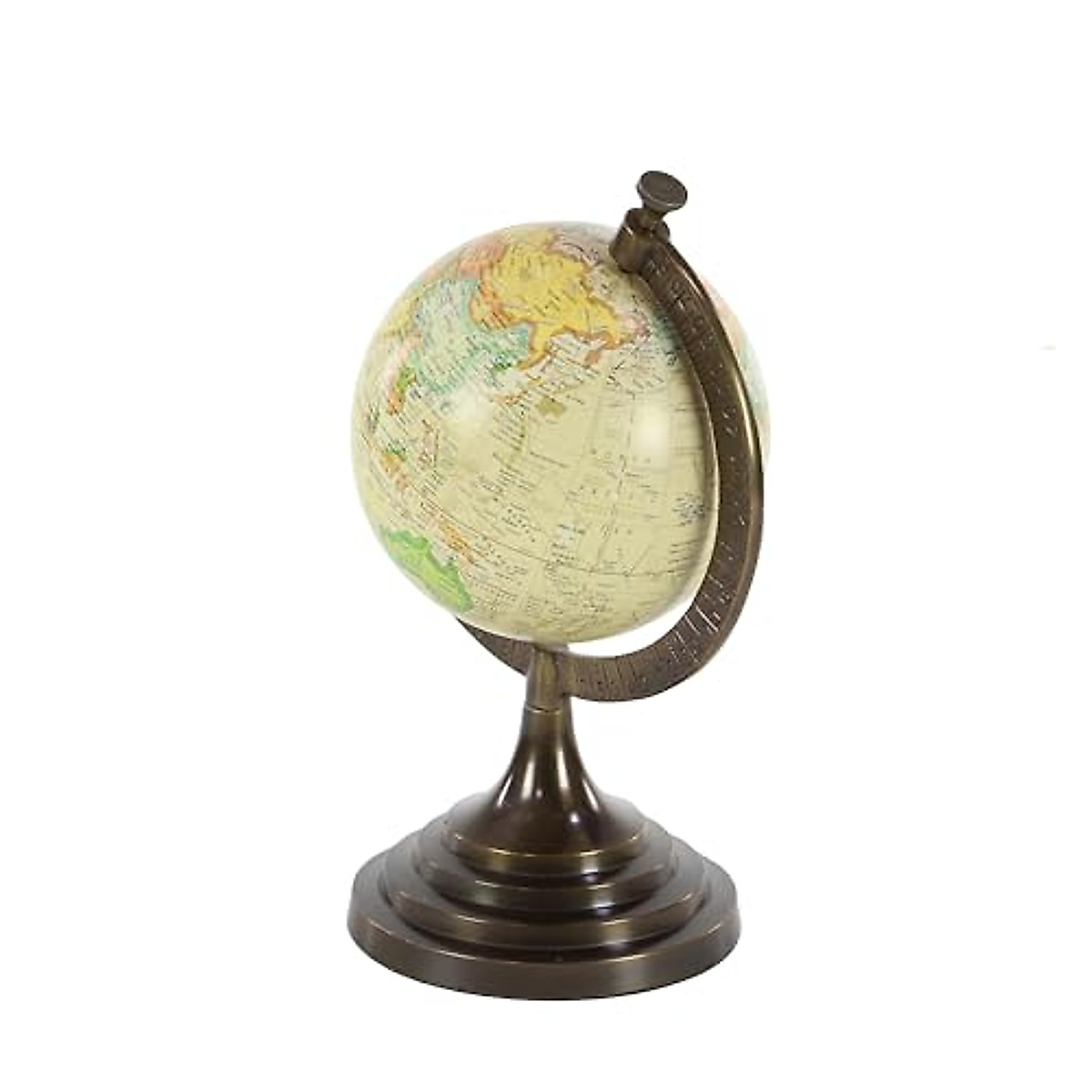 Deco 79 Aluminum Metal Globe, 9" x 8" x 16", Copper