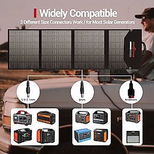 ROCKPALS Upgraded Foldable Solar Panel 100W with Kickstand, Parallel Supported, QC 3.0 and USB-C, Portable Solar Panels for Jackery/Anker/FlashFish/Bluetti/Goal Zero/Rockpals Power Station