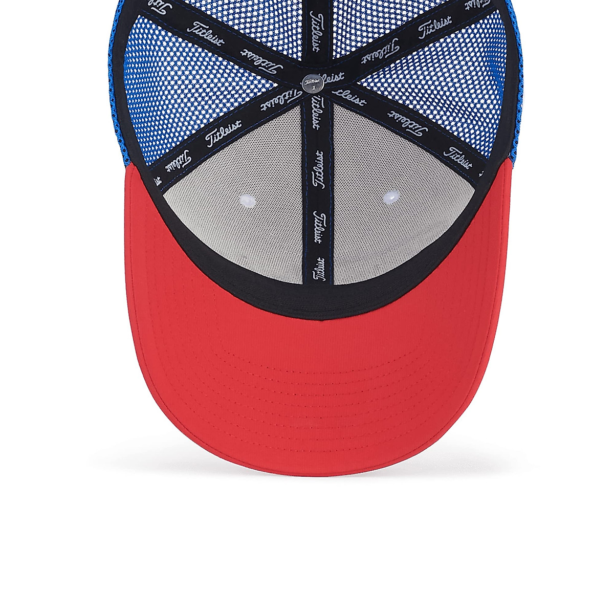 Titleist Men's Standard Tour Performance Mesh Golf Hat, White/Royal/Red, OSF