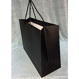 MODEENI 10 Large Gift Bags 16x12 inches Extra Large Black Gift Bags Luxury XL 16x6x12 Black Wedding Bag Matte Extra Large Gift Bag with handles 16x12 Big Size XL Black Paper Shopping Bags Modern Fancy Elegant For Presents Gifts Business