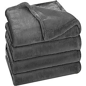 Utopia Bedding Fleece Blanket Twin Size Grey 300GSM Luxury Bed Blanket Anti-Static Fuzzy Soft Blanket Microfiber (90x66 Inches)