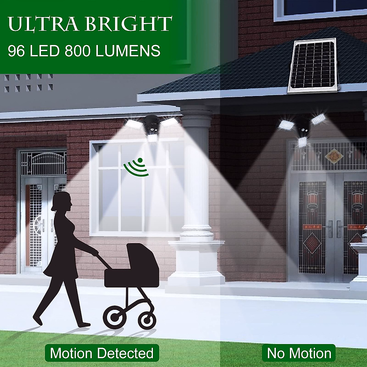 CYHKEE Solar Pendant Lights Outdoor Waterproof 4 Lighting Modes, 800LM Dusk to Dawn LED Dimmable Motion Sensor Hanging Solar Security Lights Remote Control with Pull String for Garden