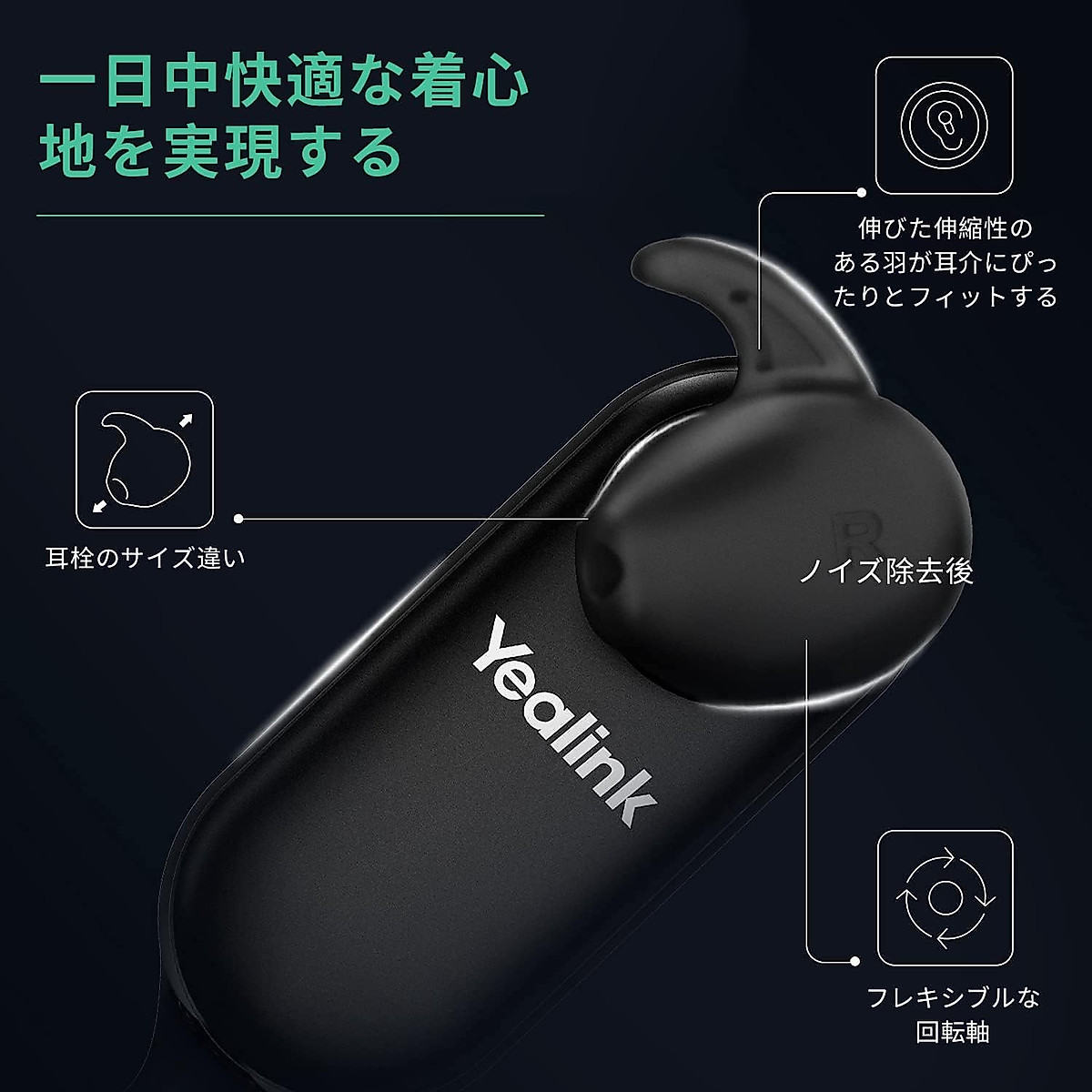 HWUSA Yealink WH63 Convertible UC DECT Wireless Headset with Charge Stand