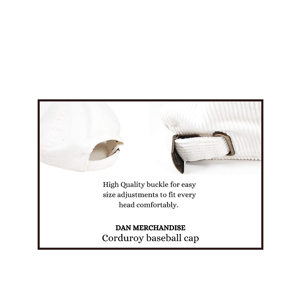 Plaid Suede Womens Mens Corduroy Hat for Men Casual Everyday Baseball Cap with Adjustable Straps (Off White)